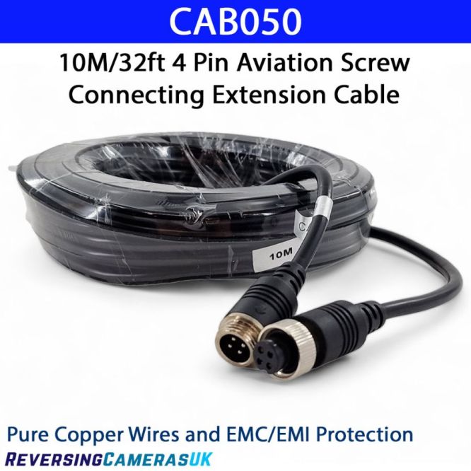 12.5m 4 Pin Reversing Camera Extension Cable | Reversing Cameras UK ...