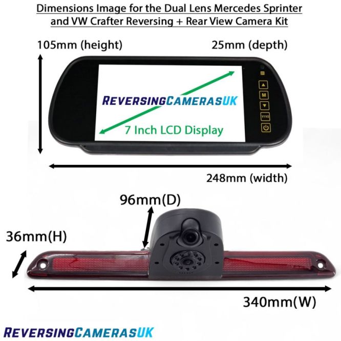 Dual Lens Brake Light Reversing Camera for VW Crafter & Mercedes ...