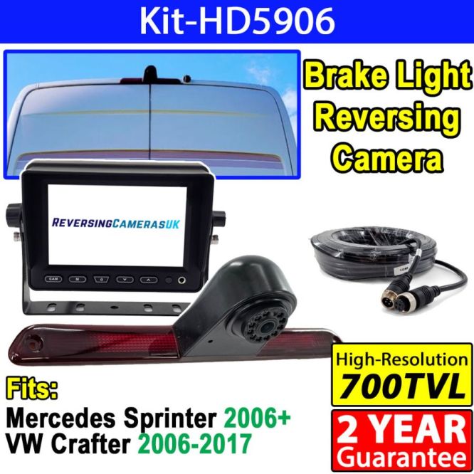 5" Dash Monitor & Brake Light Reversing Camera Kit for VW Crafter ...
