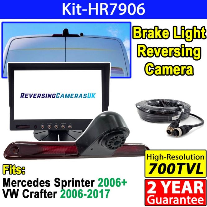 VW Crafter and Mercedes Sprinter Brake Light Reverse Camera System with 7 inch Display ...
