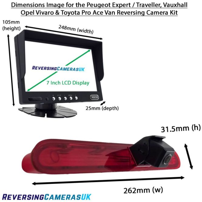 Peugeot Expert / Traveller, Vauxhall Opel Vivaro & Toyota Pro Ace Brake Light Reversing Camera ...
