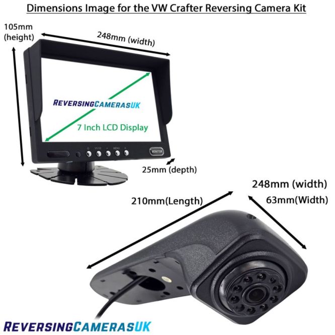 New (2017+) VW Crafter Brake Light Reverse Camera System with 7 inch ...