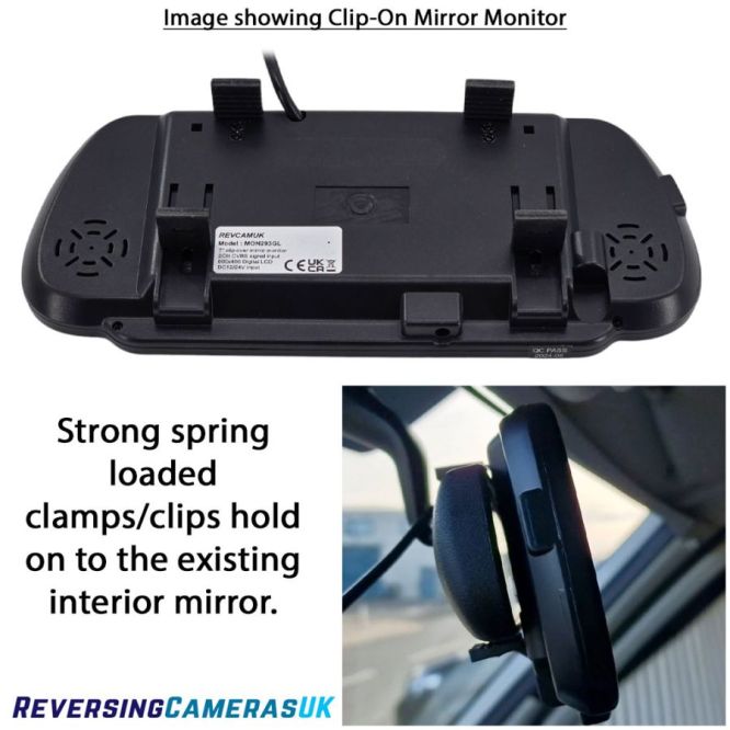 7" AHD High Definition IPS Panel Clip-over Rear View Mirror Monitor 12V ...