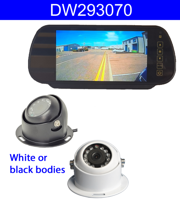 Sony CCD White Dome Wireless Reverse Camera System with 7" mirror ...