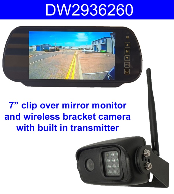 Sharp CCD Black Bracket Wireless Reverse Camera Kit with 7" mirror ...