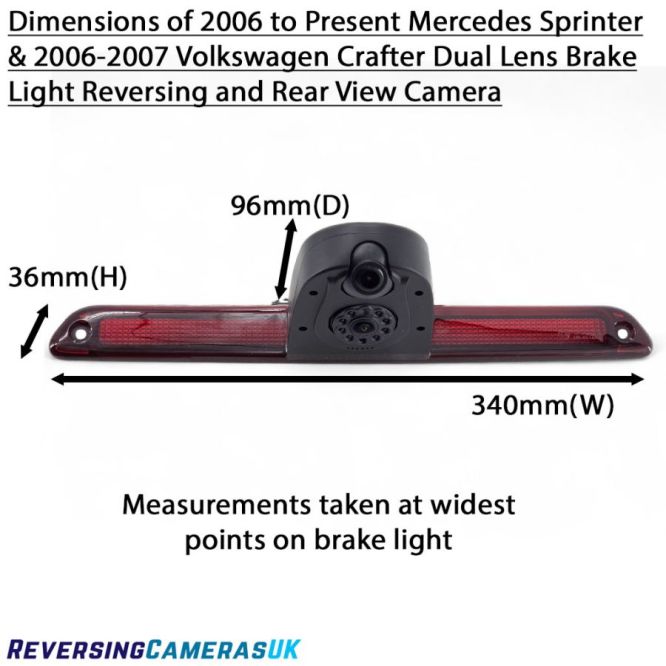 Mercedes Sprinter Integrated Brake Light Reversing Cameras - Reversing Cameras UK