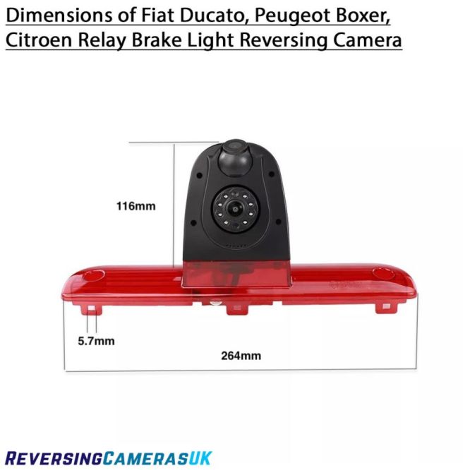 Dual-Lens Brake Light Reversing Camera for Fiat Ducato, Peugeot Boxer & Citroën Relay ...