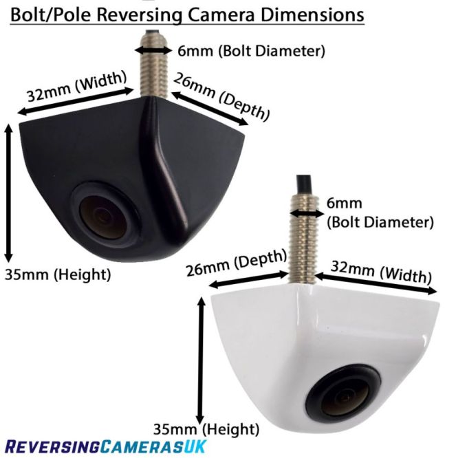 White Motorhome Post/Bolt-Fit Reversing Camera - Reversing Cameras UK