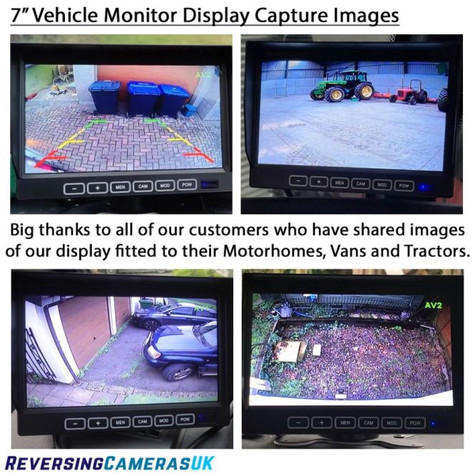 7" High-Resolution LCD Panel Stand On Dash Vehicle Monitor for Reverse ...