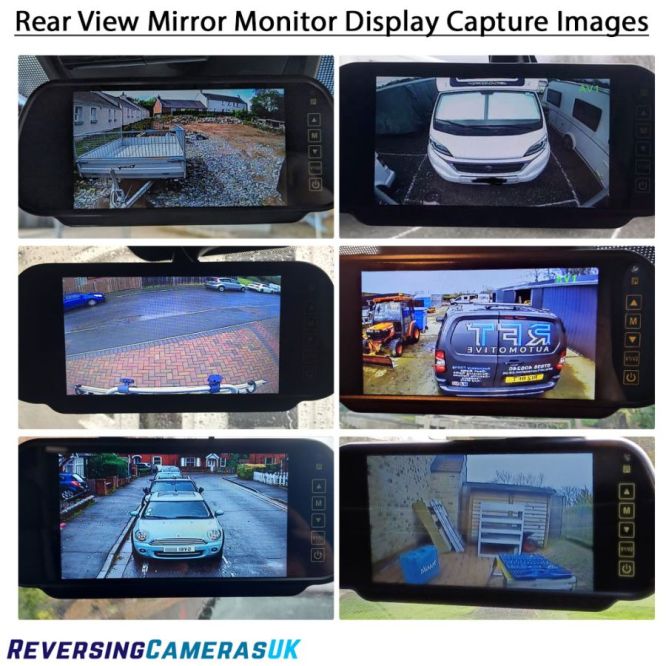 7" High Resolution Rear View Mirror Monitor with Windscreen Bracket ...