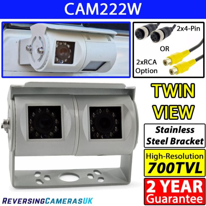 Sony CCD Dual Lens White Motorhome Bracket Reversing & Rear View Camera ...