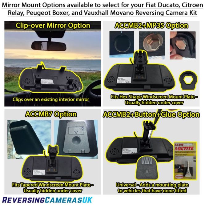 Dual Lens Brake Light Reversing Camera Kit with 7" Mirror Monitor for ...