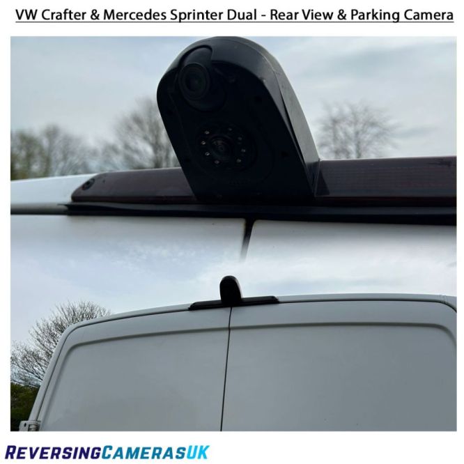 Dual Lens Brake Light Reversing Camera for VW Crafter & Mercedes Sprinter with 7" Monitor ...