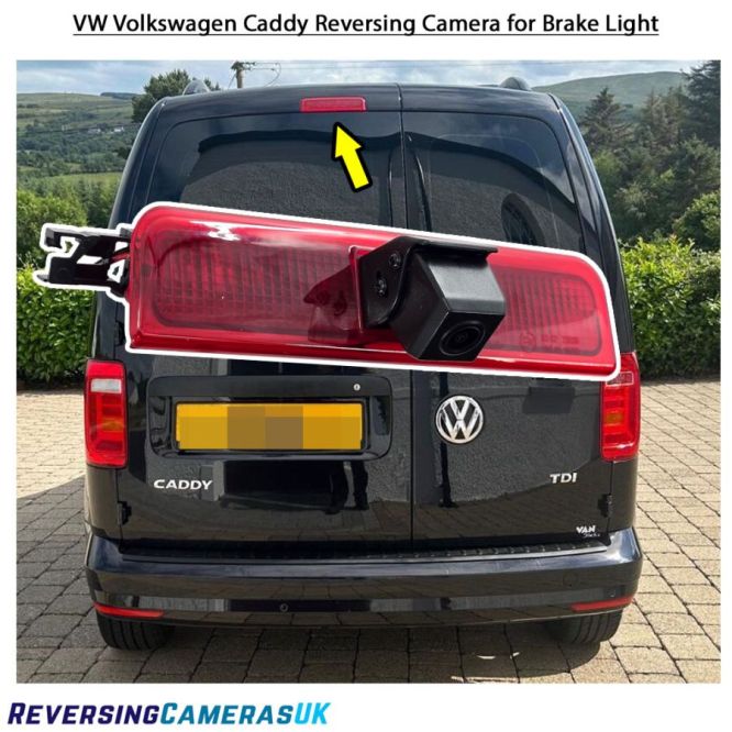 5" Dash Monitor & Brake Light Reversing Camera Kit for Volkswagen Caddy ...