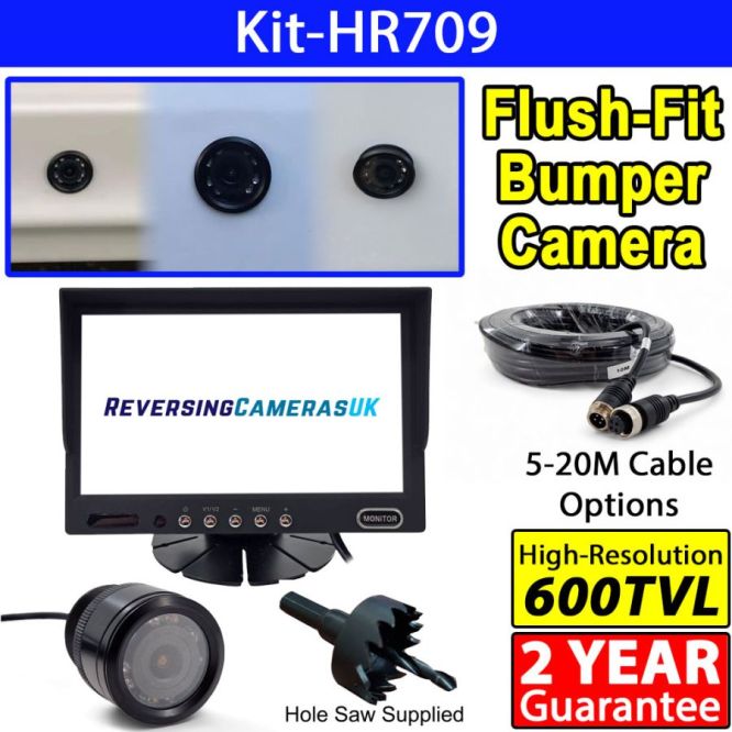 Small Flush-Fit Bumper Mounting Reverse Camera - Reversing Cameras UK