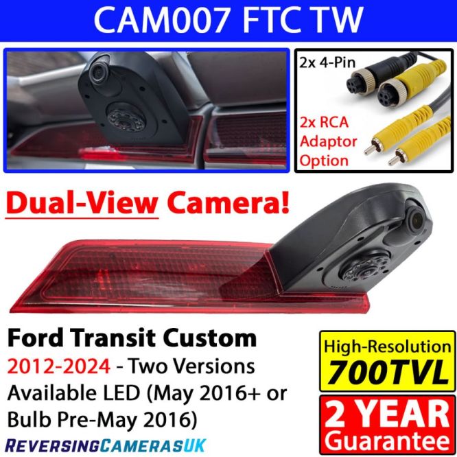 Dual Lens Reversing Camera with 7" Mirror Monitor for Ford Transit ...