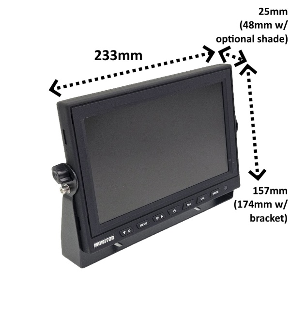 Heavy duty 9 inch AHD dash mount monitor and twin lens reversing camera ...