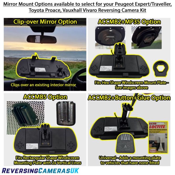 Brake Light Reversing Camera Kit with 7" Mirror Monitor for Expert ...
