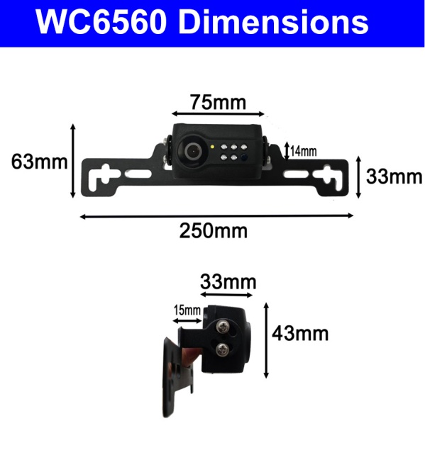 Number Plate Wireless Reversing Camera System with 7" mirror monitor ...