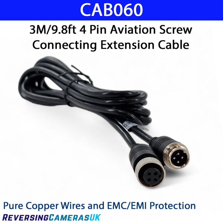 3m 4 Pin Extension Cable for Reversing Camera System | Reversing ...