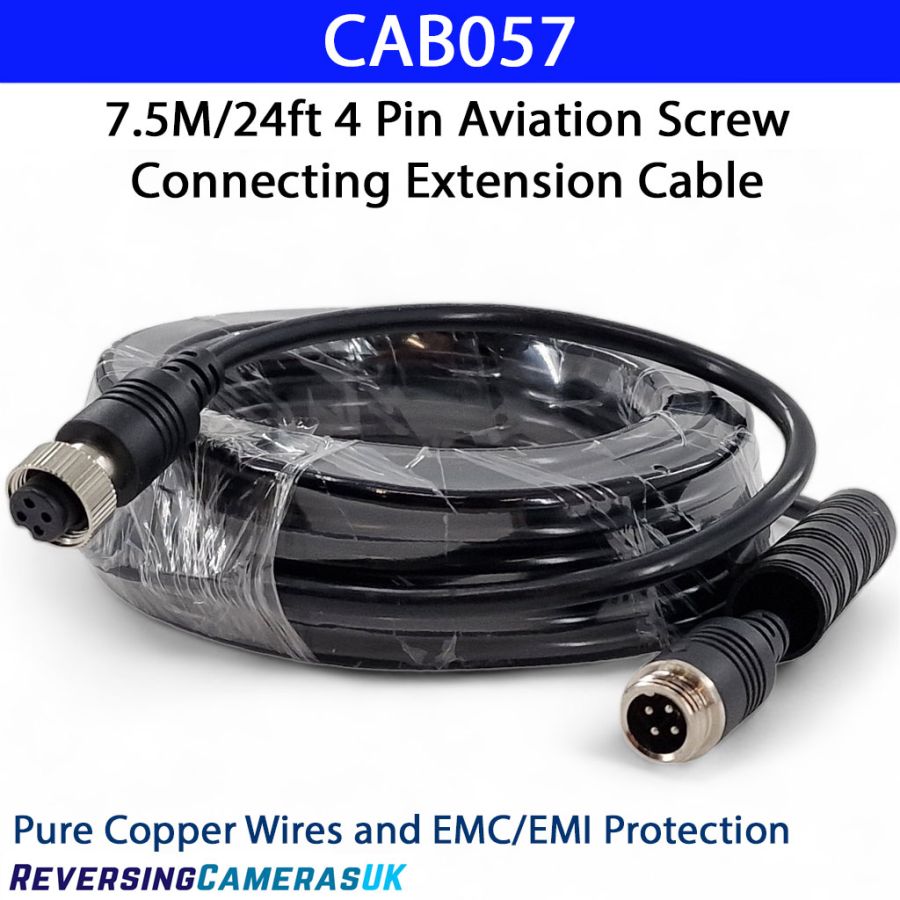 7.5m 4 Pin Aviation Style Extension Cable | Reversing Cameras UK ...