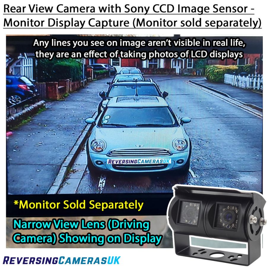 Dual Lens Black Bracket Reversing & Rear View Camera with Black ...