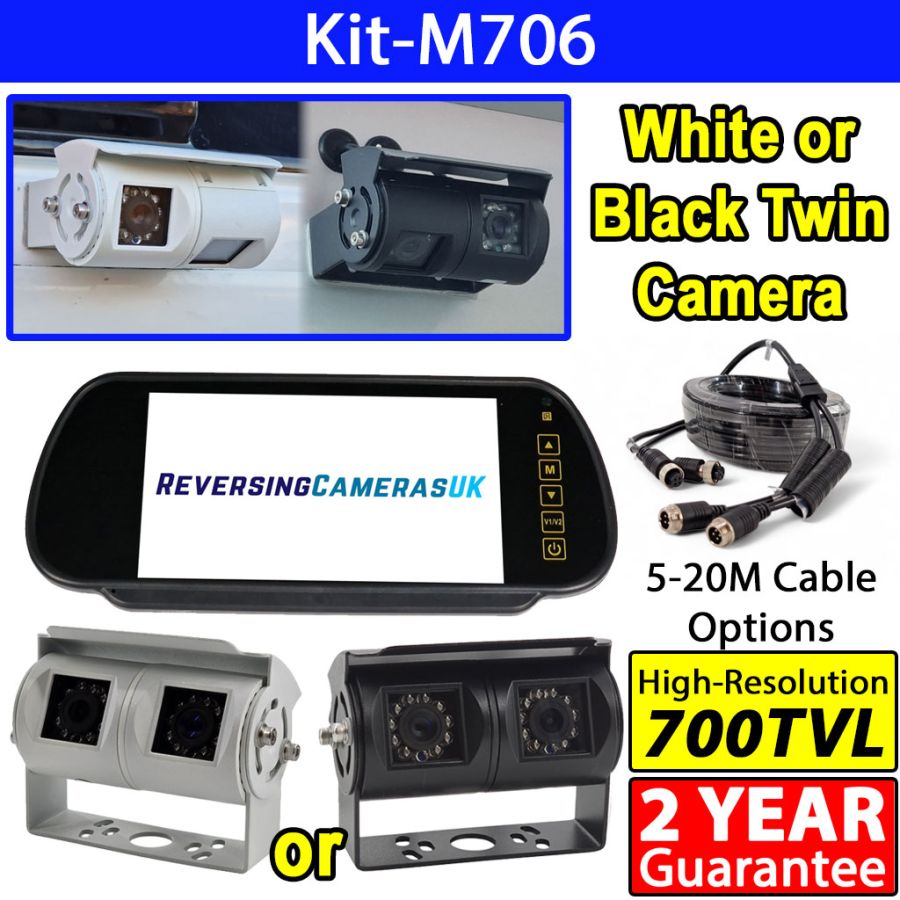 7-Inch Mirror Monitor and Sony CCD Twin Lens Reversing & Driving Camera ...