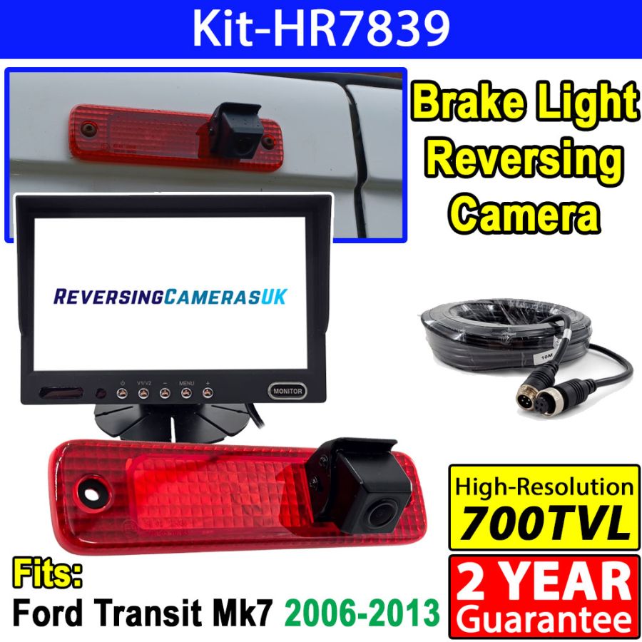 Ford Transit Mk7 Brake Light Reverse Camera System with 7 inch Display - Reversing Cameras UK