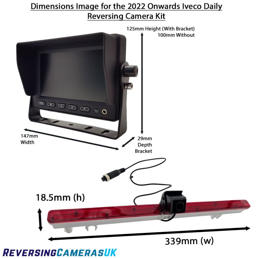 5" Dash Monitor & Brake Light Reversing Camera Kit for Iveco Daily ...
