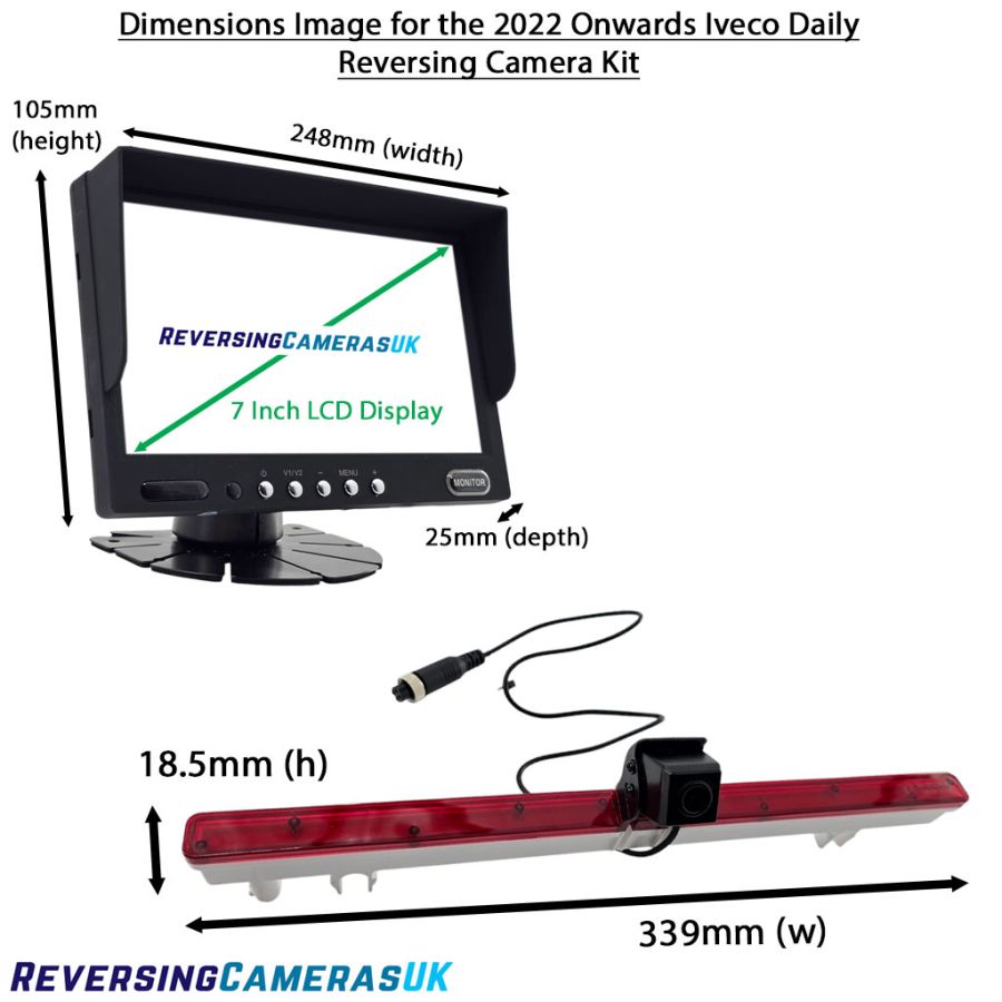 New 2022+ Iveco Daily Brake Light Reverse Camera System with 7 inch ...