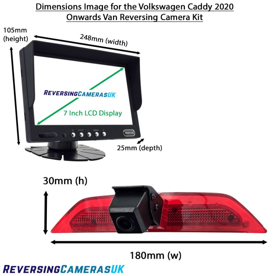 2020+ Volkswagen Caddy Reverse Camera System with 7 inch Display ...