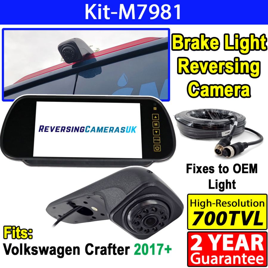 Volkswagen Crafter Brake Light Reversing Camera with 7" Mirror Monitor ...