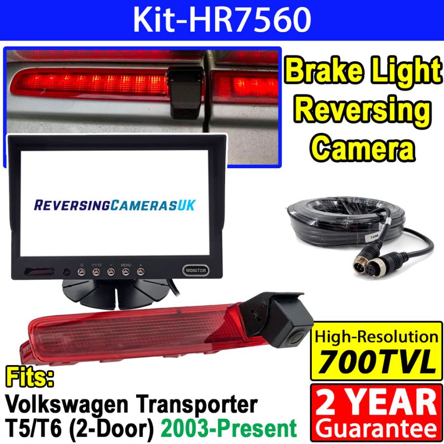 VW Volkswagen T5 & T6 Brake Light Reverse Camera System with 7 inch ...