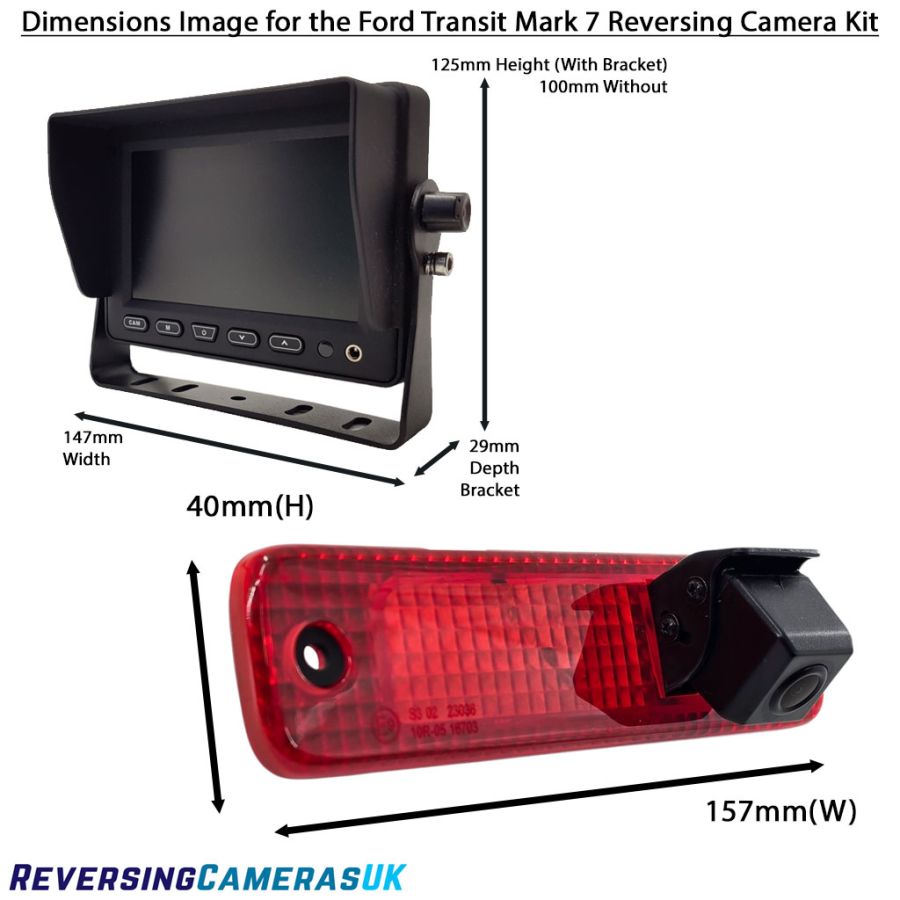 5" Dash Monitor & Brake Light Reversing Camera Kit for Ford Transit Mk7 (2006–2013) - Reversing ...