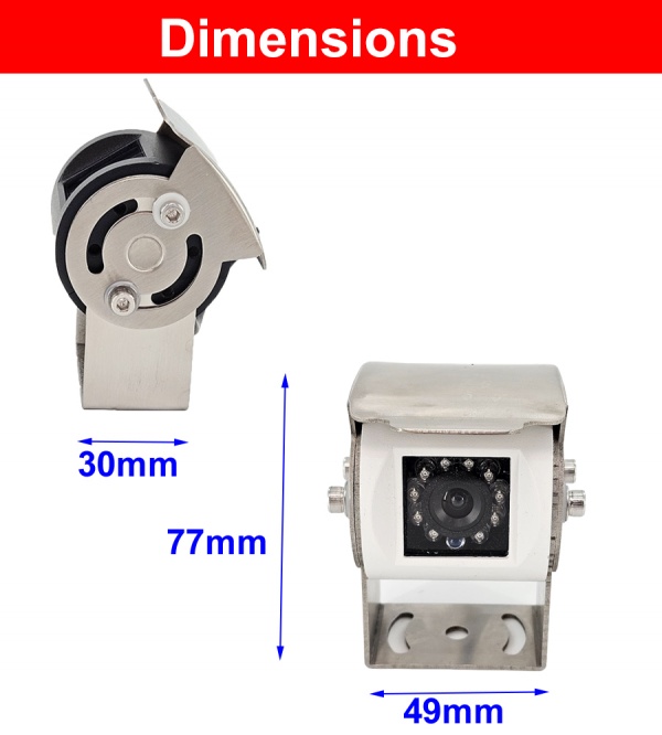 1080P AHD Bracket reversing camera with polished stainless steel ...