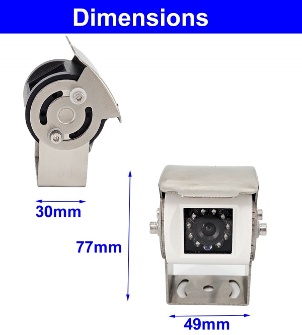 Compact Polished Stainless Steel Reversing OR Rear View Camera ...