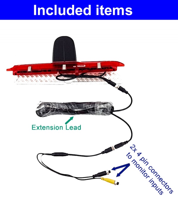 Dual lens Ford Transit Brake light reversing camera - Reversing Cameras UK