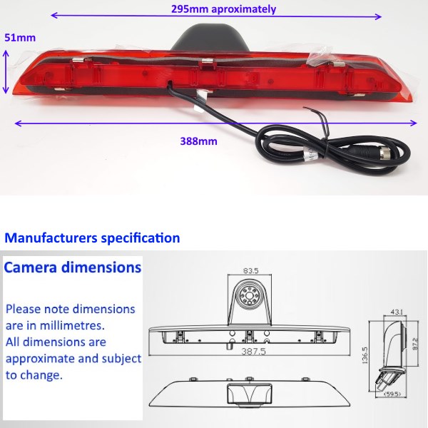 Ford Transit high level brake light 700TVL reversing camera - Reversing ...