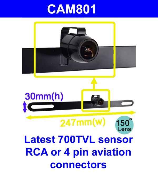 Behind number plate bracket reversing camera 700TVL | CAM801 ...