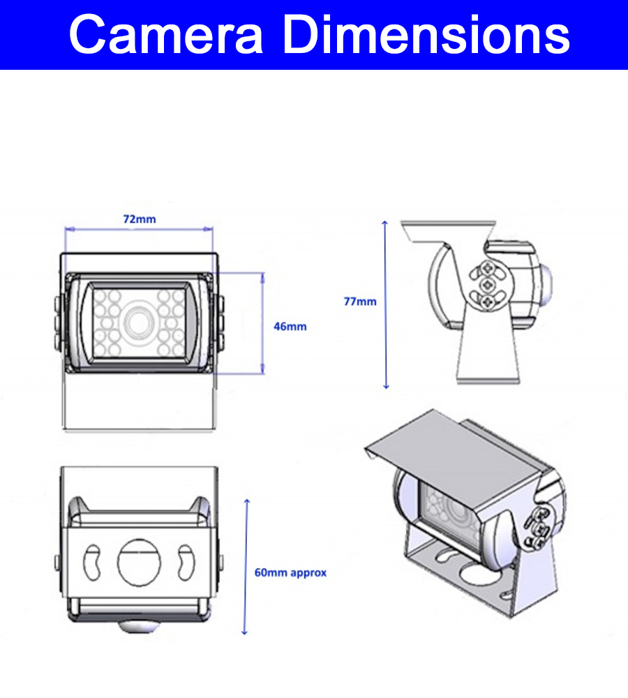 Dual Zone Sony CCD 2x Reversing / Monitoring Camera Kit with 7 inch ...