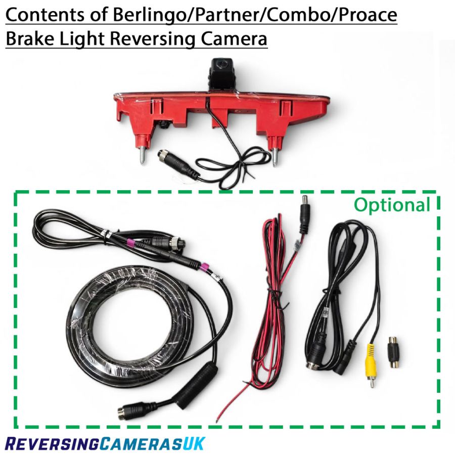 Brake Light Reversing Camera for Citroën Berlingo, Peugeot Partner, Toyota Proace & Vauxhall ...