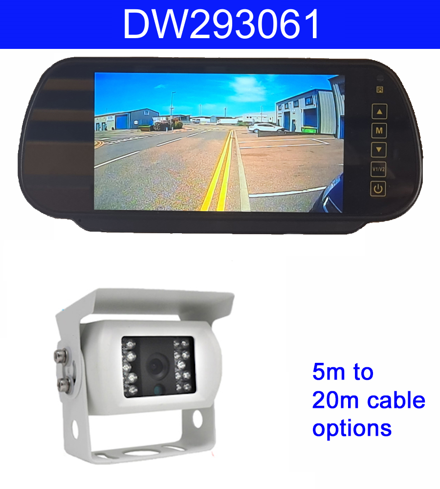 Sony CCD White Bracket Wireless Rear View Camera with 7" mirror monitor ...