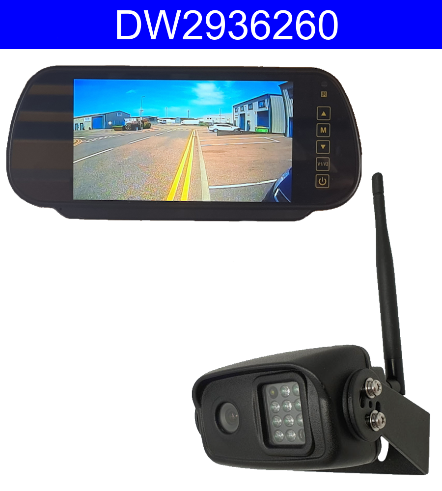 Sharp CCD Black Bracket Wireless Reverse Camera Kit with 7" mirror ...