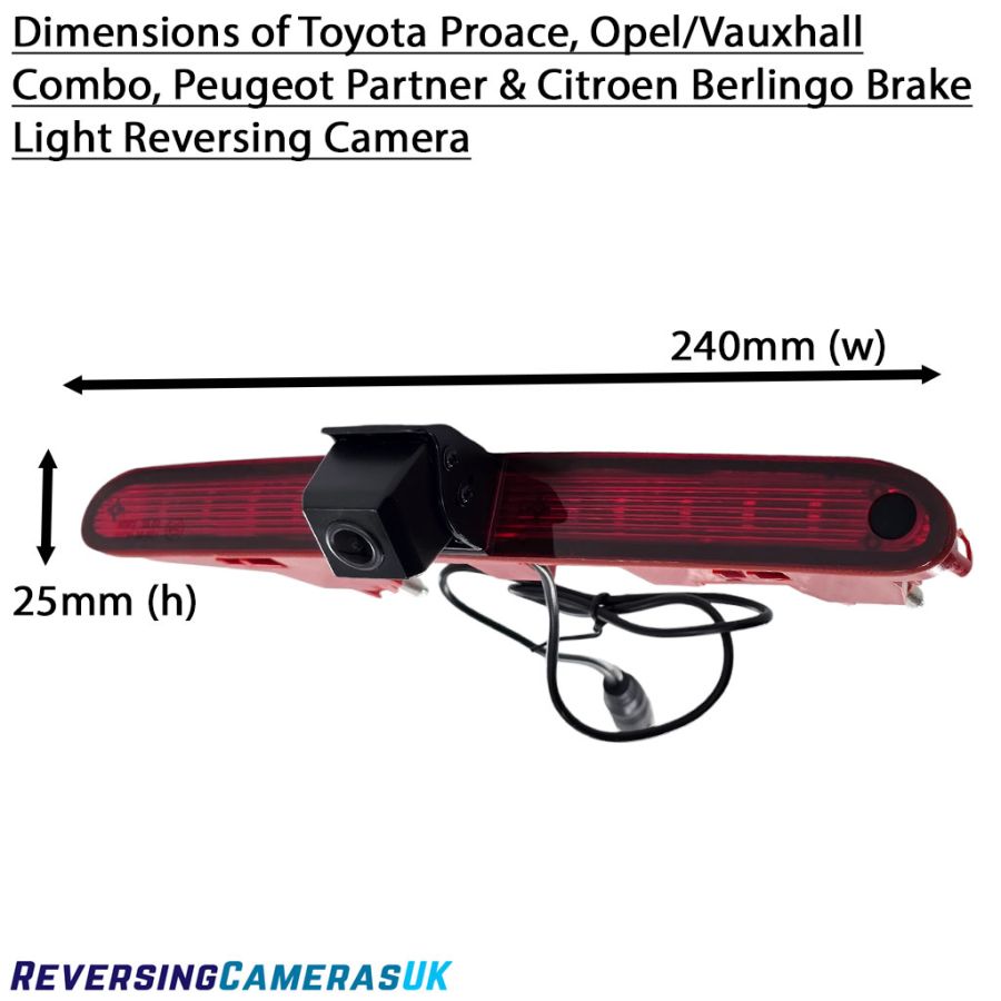 Brake Light Reversing Camera for Citroën Berlingo, Peugeot Partner, Toyota Proace & Vauxhall ...