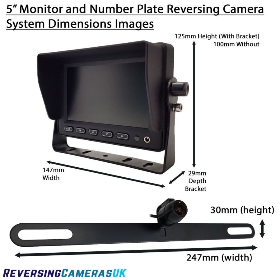 Behind Number Plate Reverse Camera System with 5 inch Heavy Duty ...