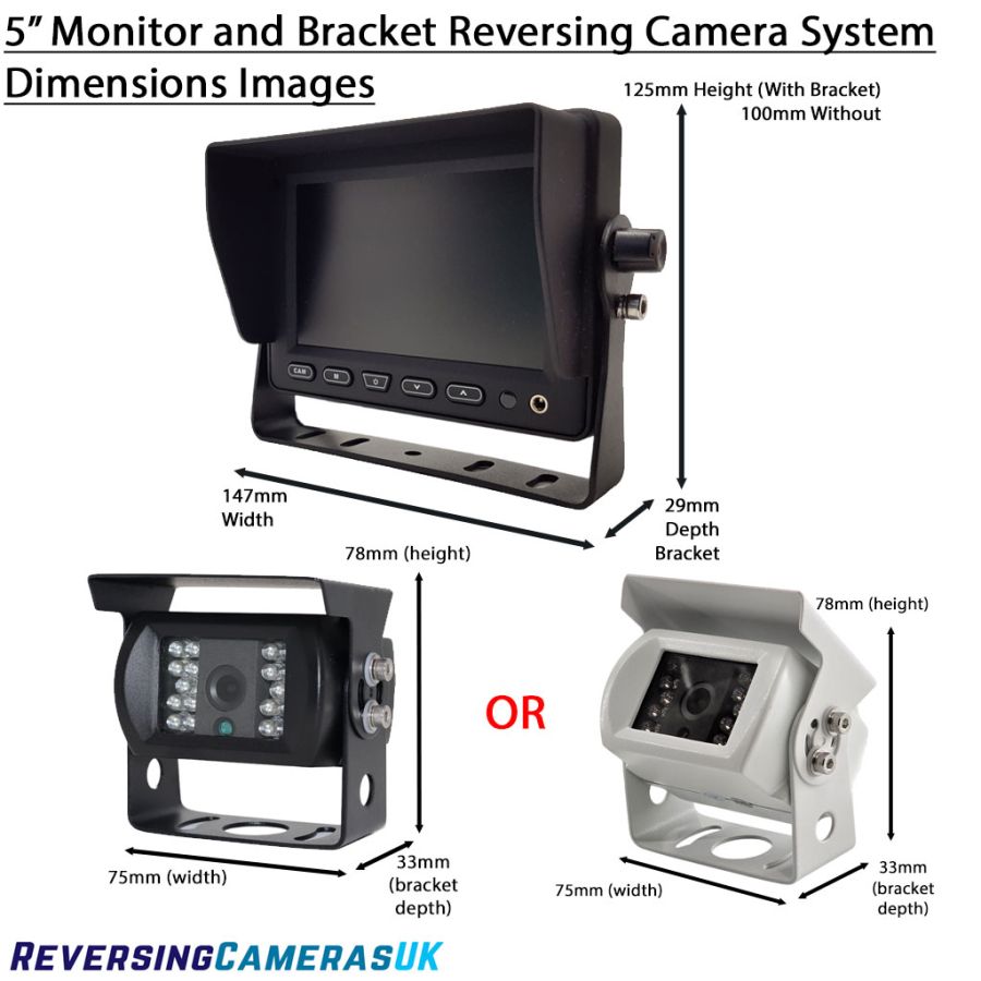 Sony CCD Stainless Steel Bracket Reverse Camera System with 5 inch ...
