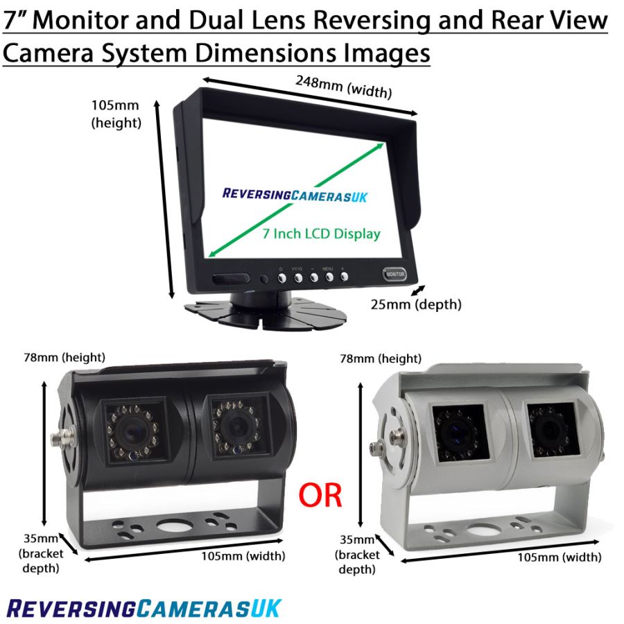 Dual Lens Sony CCD Stainless Steel Bracket Reversing & Rear View Camera ...