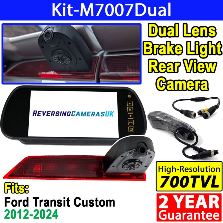 Dual Lens Reversing Camera with 7" Mirror Monitor for Ford Transit ...