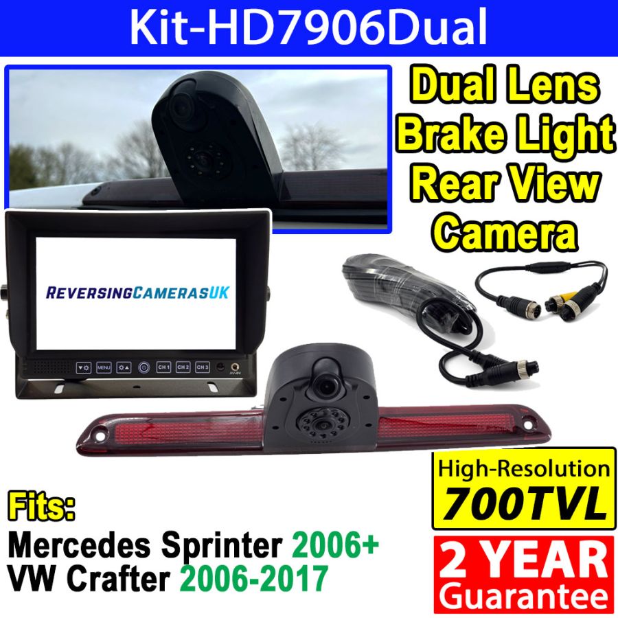 VW Crafter & Mercedes Sprinter Dual Lens Brake Light Camera Kit + 7 ...