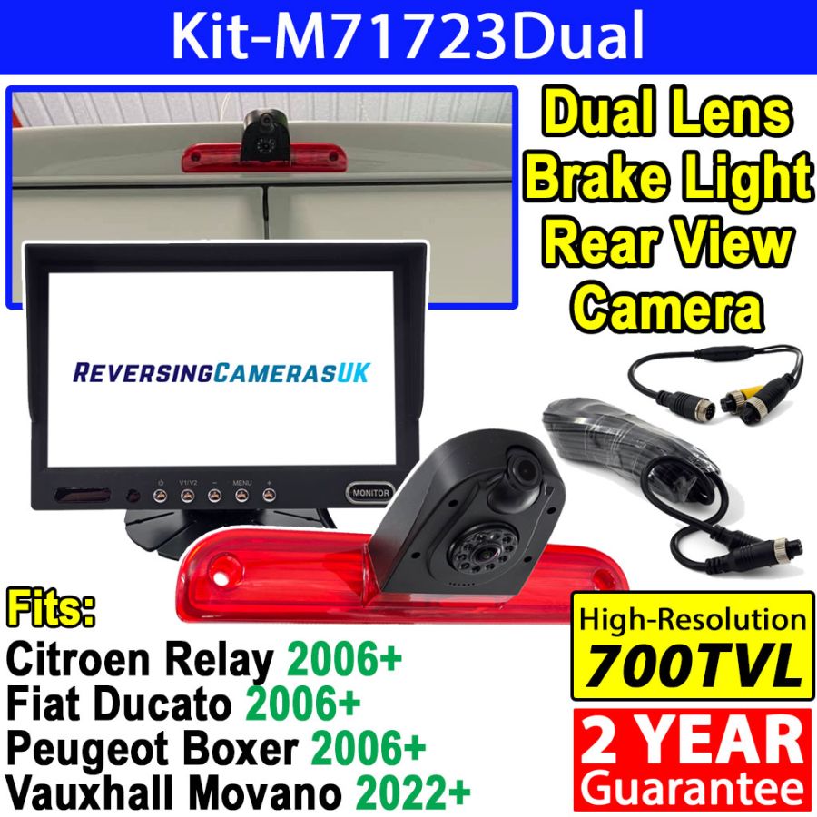 Dual-Lens Brake Light Reversing & Rear-View Camera System with 7 ...
